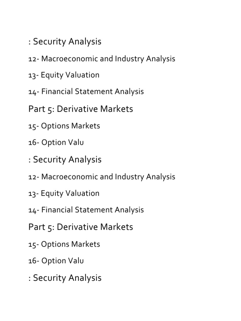 A Comprehensive Guide to Security Analysis, Valuation Techniques ...