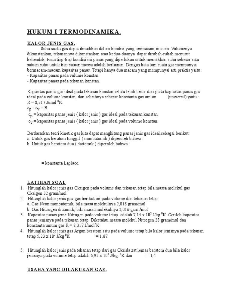 Materi Termodinamika | PDF