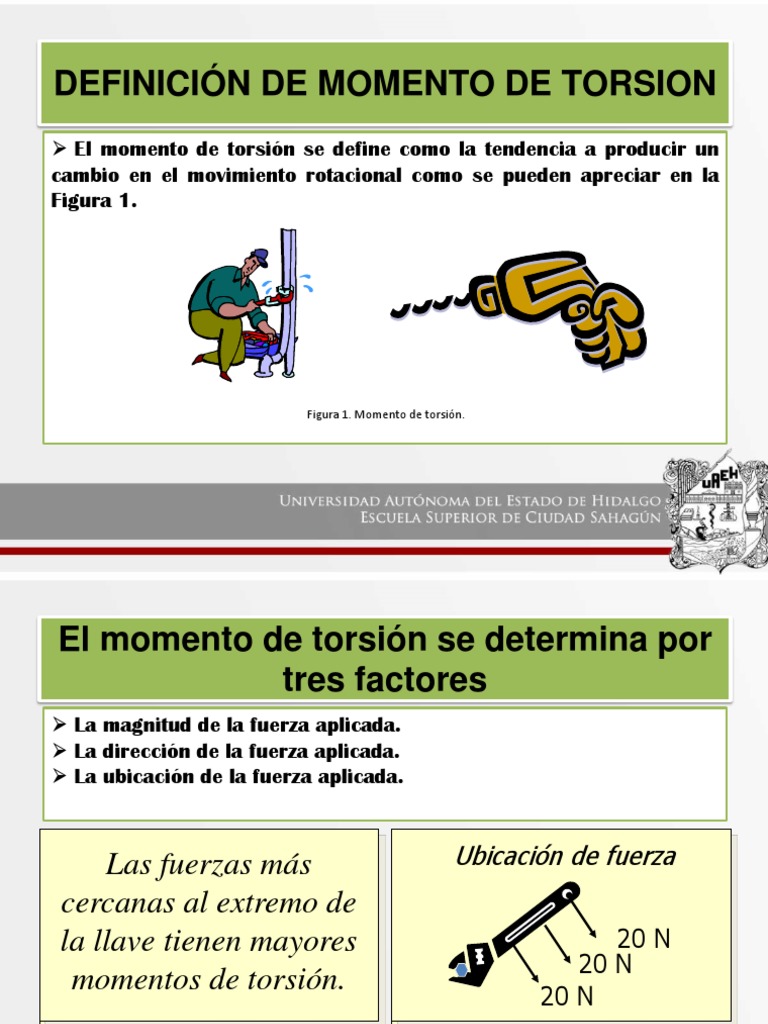 Definición y Cálculo del Momento de Torsión | PDF | Fuerza | Física ...