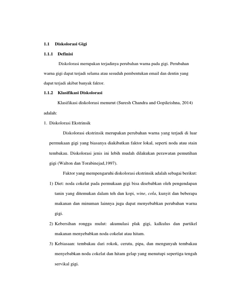 Diskolorasi Gigi (Etio) | PDF