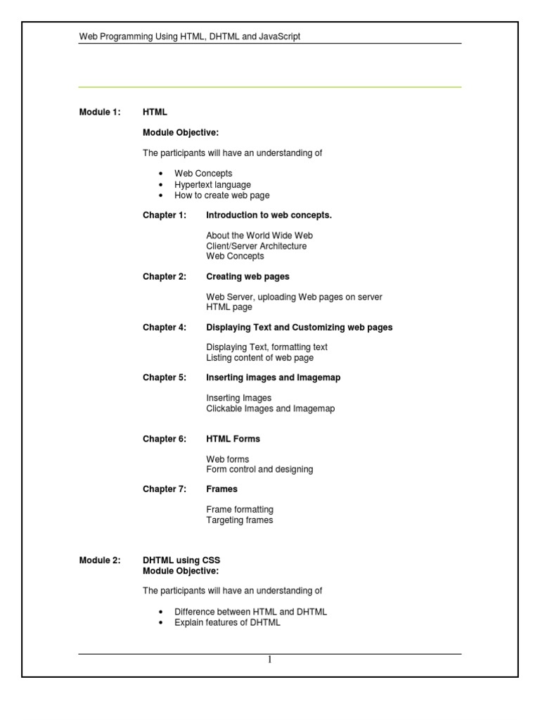 Web Programing Using HTMLDHTML | PDF