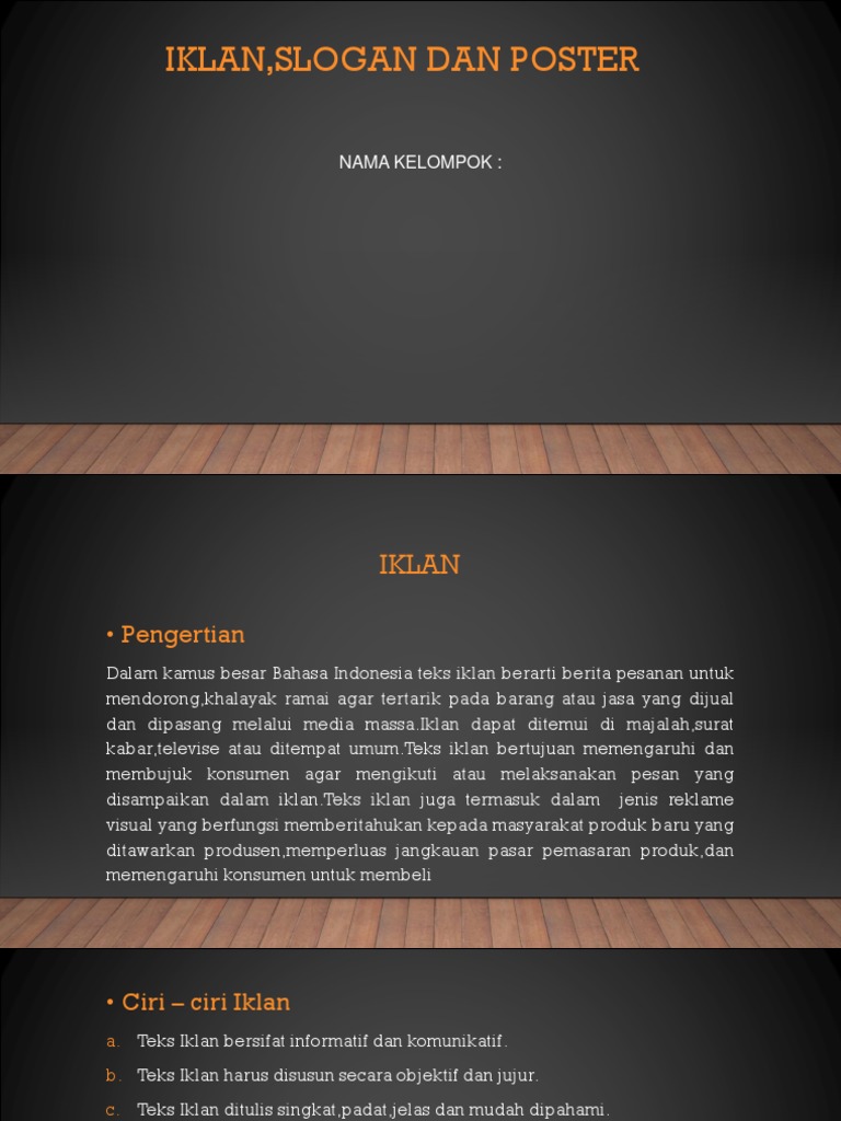 Power Point Materi Poster, Slogan, Iklan | PDF