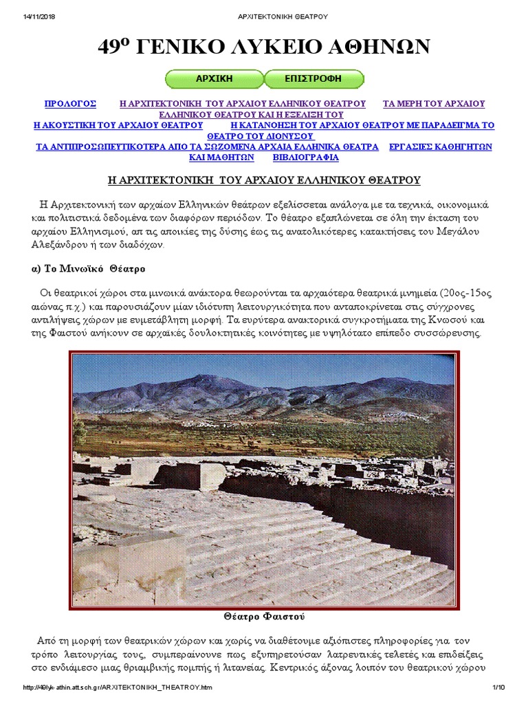 ΑΡΧΙΤΕΚΤΟΝΙΚΗ ΘΕΑΤΡΟΥ | PDF