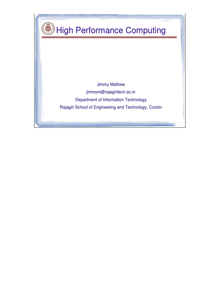 HPC Module 1 | PDF | Parallel Computing | Central Processing Unit