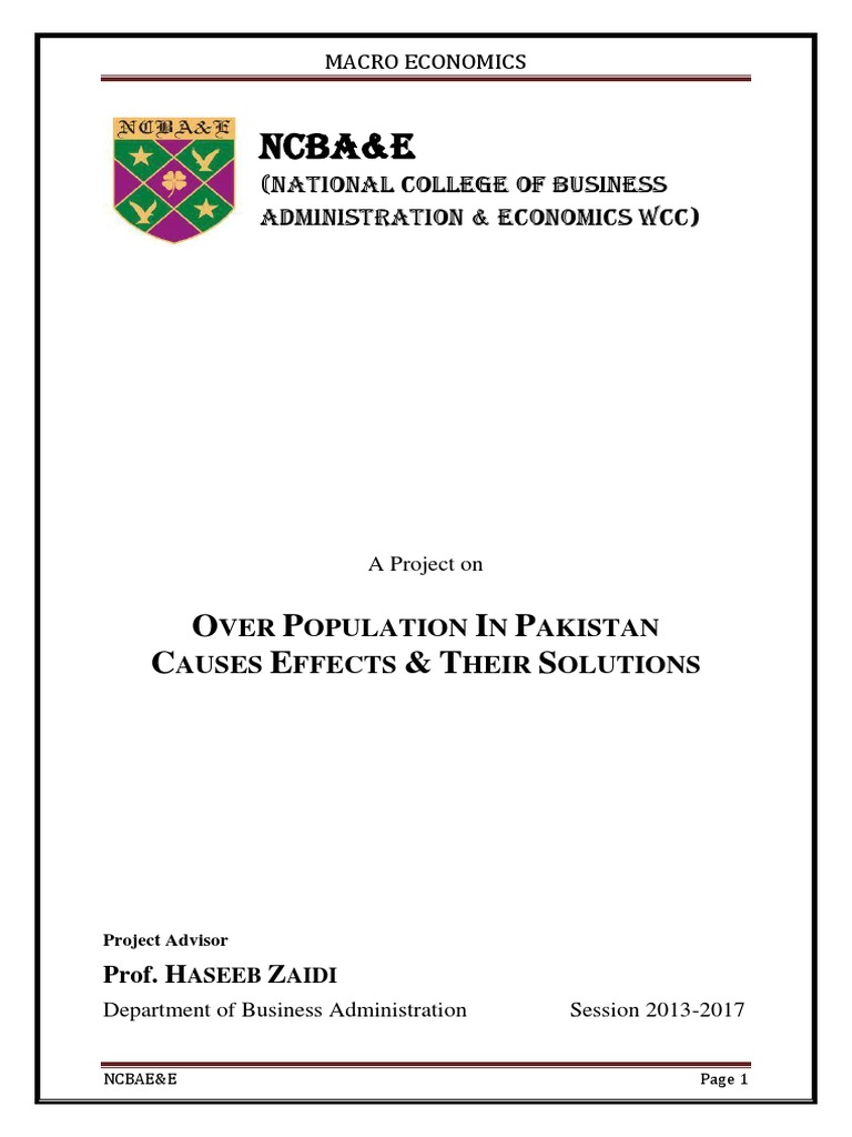 Over Population in Pakistan Causes Effects & Their Solutions | PDF ...