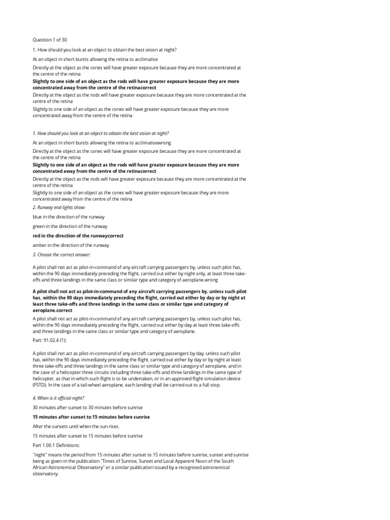 Understanding Night Vision and Requirements for a Night Rating | PDF ...