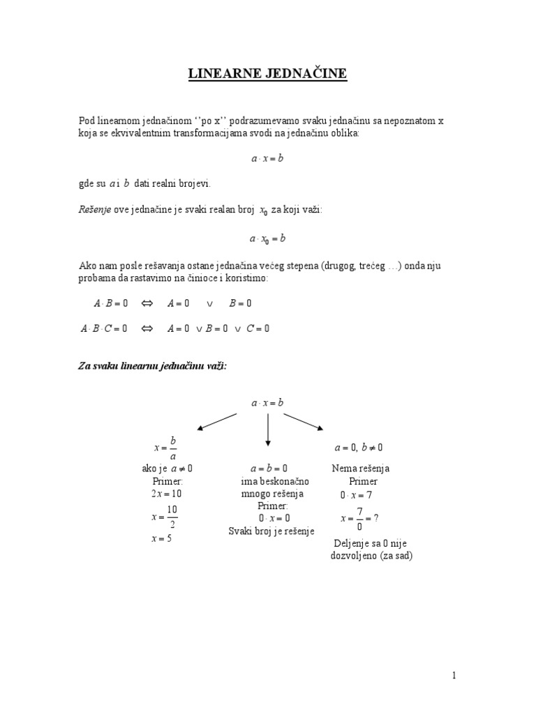 4.linearne Jednacine PDF | PDF