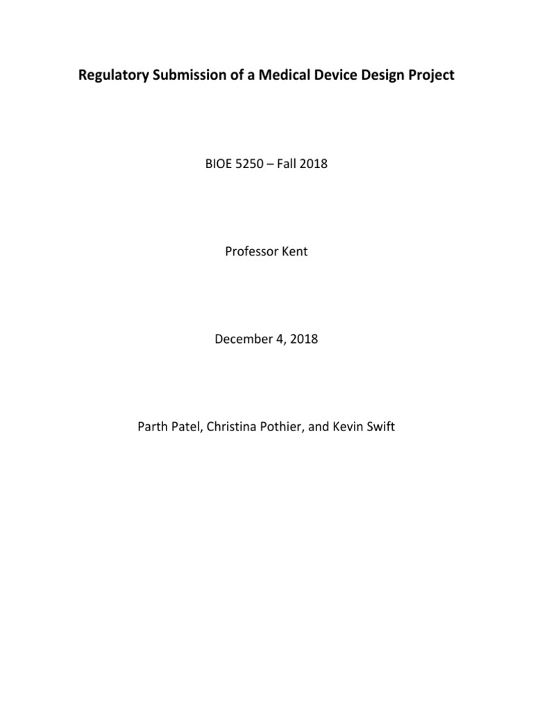 Final Report | PDF | Medical Device | Clinical Trial