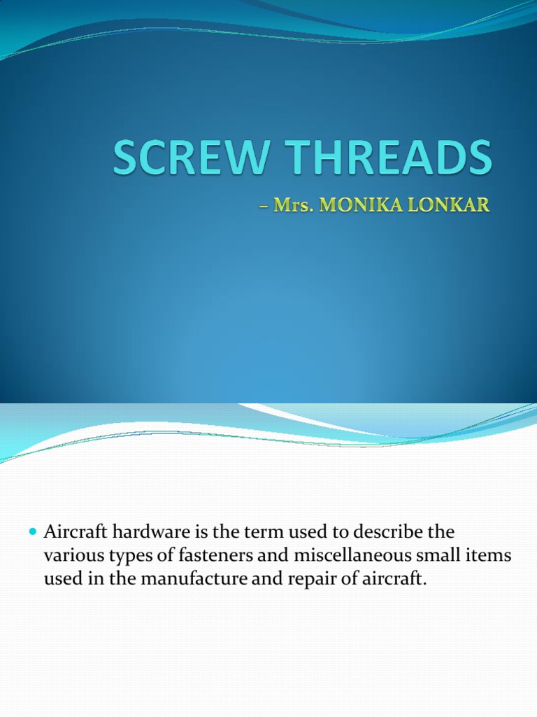 Screw Thread PDF | PDF | Screw | Tools