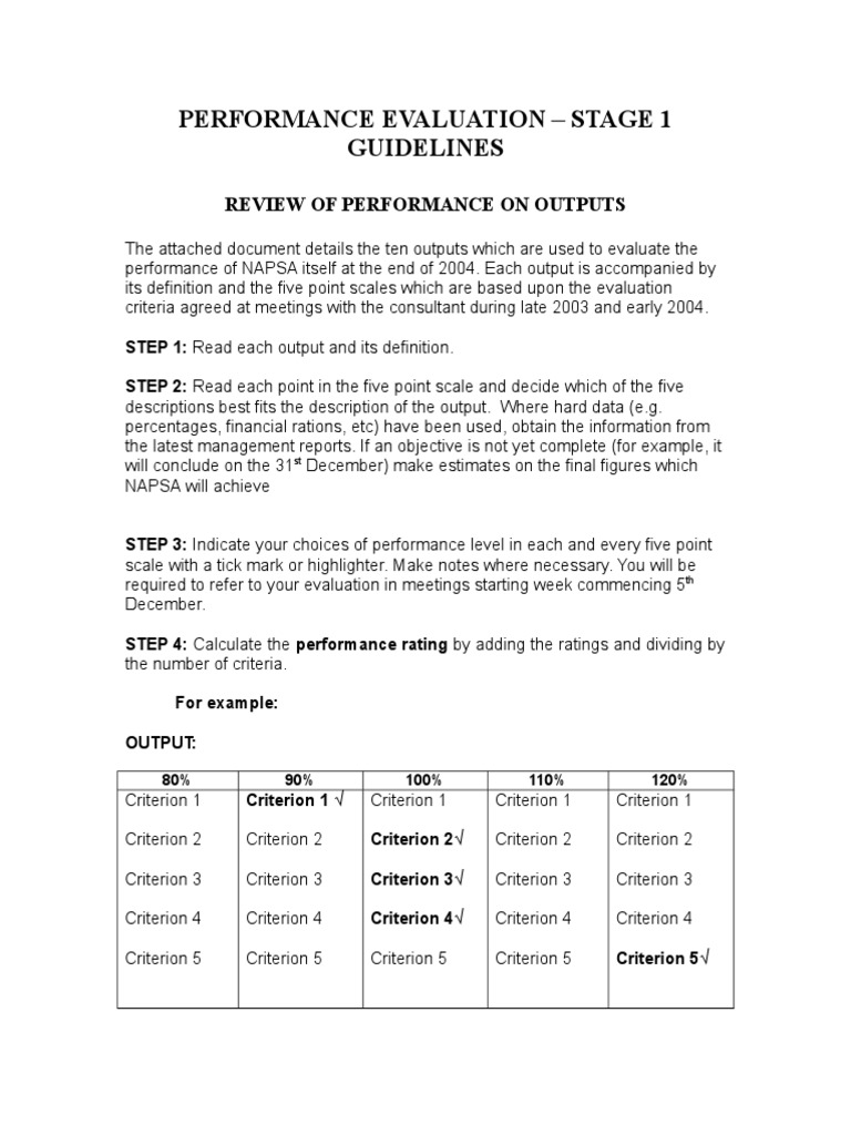 Performance Evaluation Stage 1 Guidelines | PDF | Competence (Human ...