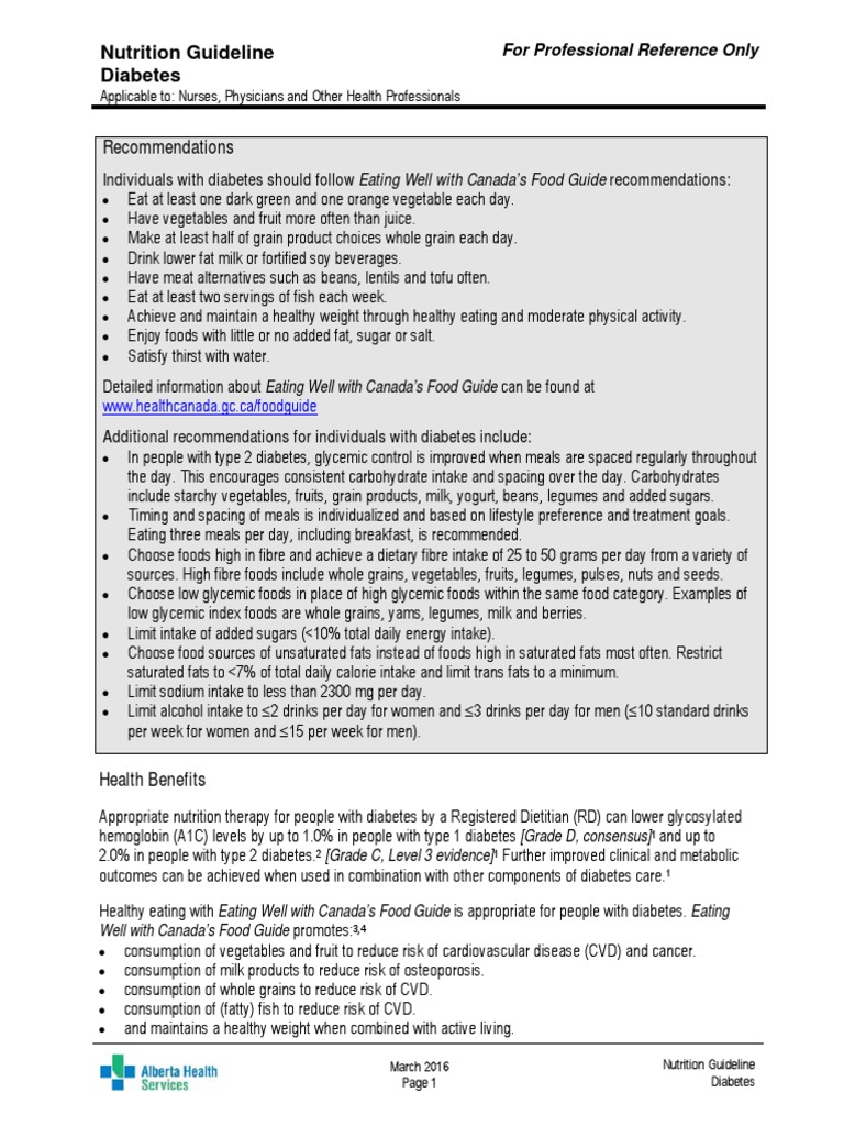 Nutrition Guideline For Diabetes | PDF | Sugar Substitute | Diabetes ...