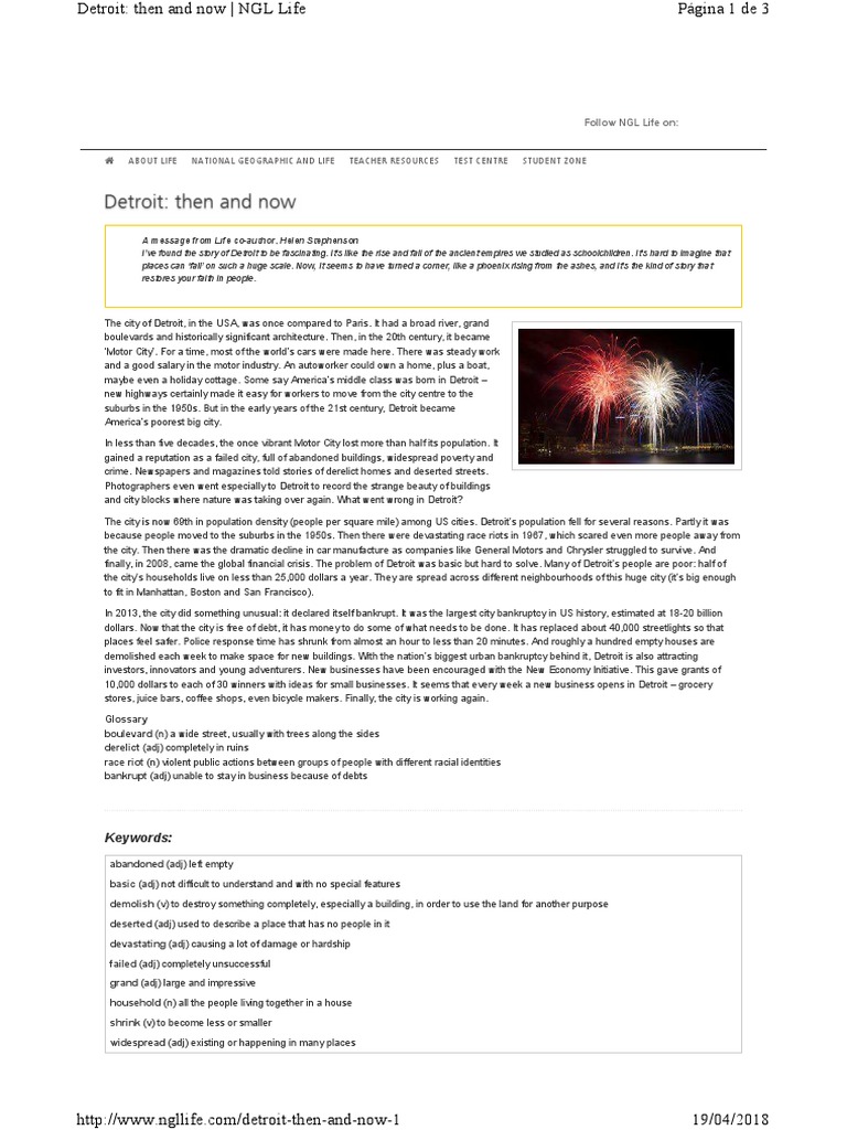 Cae Reading and Use of English | PDF | Detroit | City