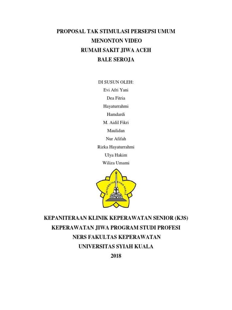 Proposal Tak Stimulasi Persepsi Umum | PDF | Pengembangan Diri | Sains & Matematika