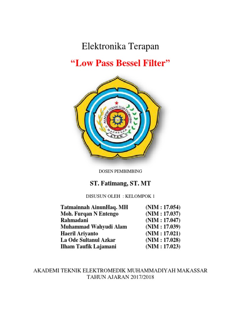 Karakteristik Filter Bessel LPF | PDF