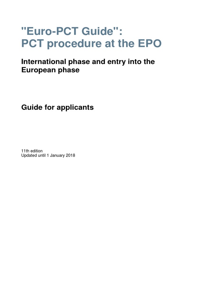 Euro PCT Guide 2018 en | PDF | Patent Application | Glossary Of Patent ...