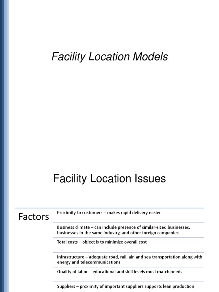 Facility Location Pdf Competitive Advantage Economies