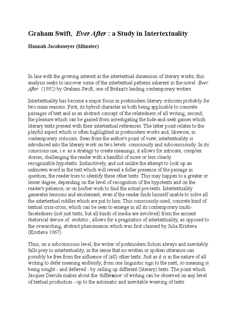 Graham Swift | PDF | Intertextuality | Hamlet