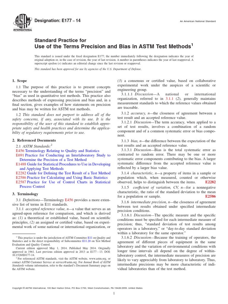 Astm e 177 - 14 PDF | PDF