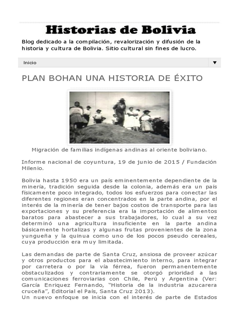 Plan Bohan | PDF | Bolivia | Agricultura