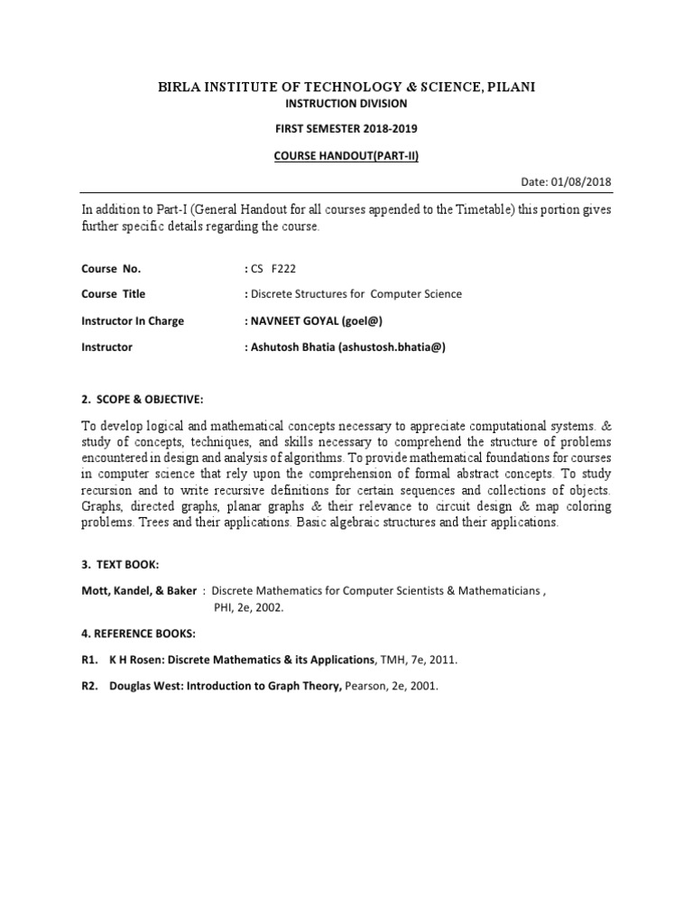 Handout Cs F222 2018 Download Free Pdf Graph Theory Discrete Mathematics 