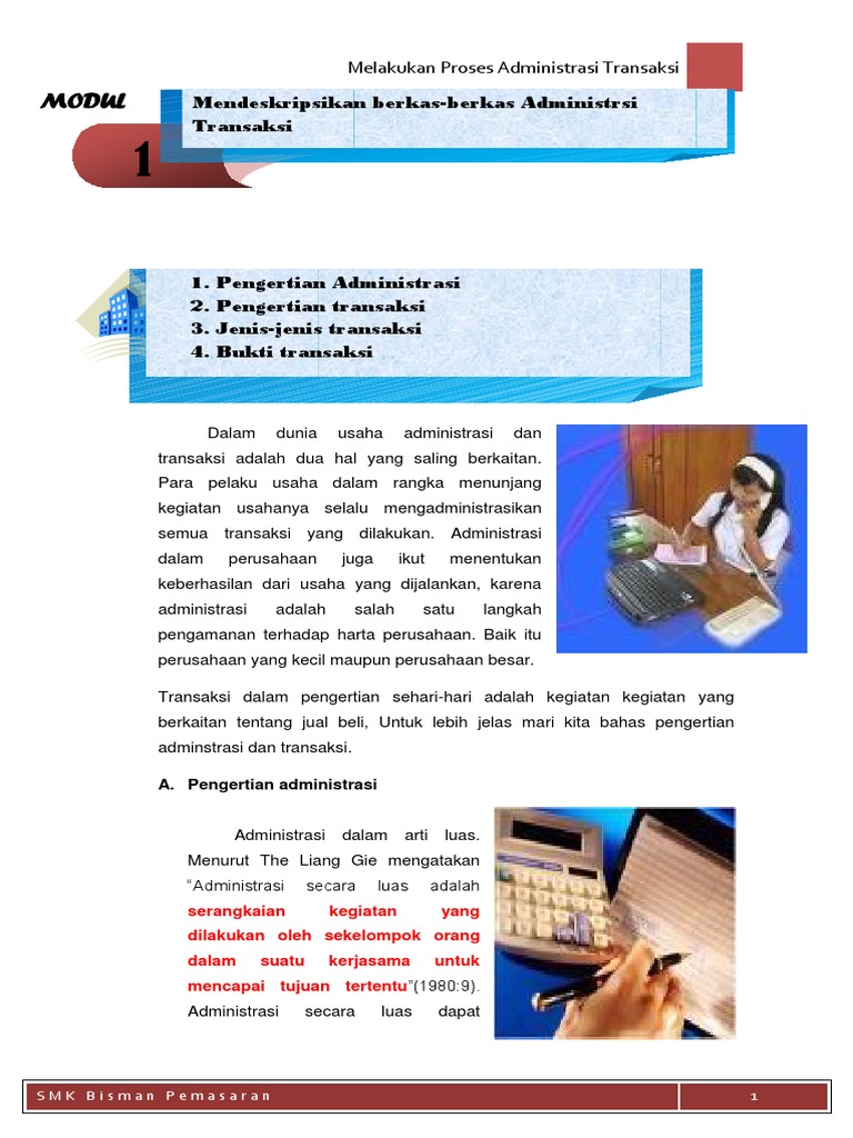 Modul I Melakukan Proses Administrasi Transaksi | PDF