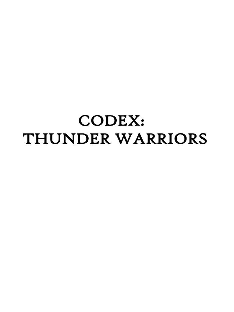 Codex Thunder Warriors | PDF | Infantry | Wars & Military