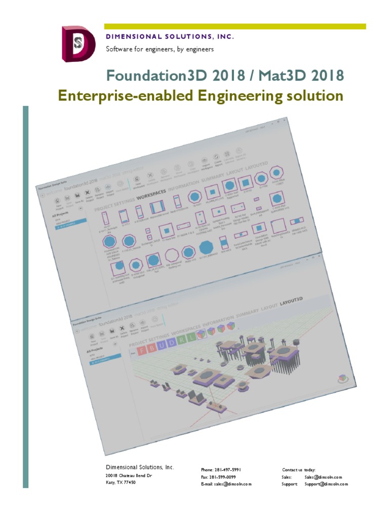 Enterprise-Enabled Engineering Solution: Foundation3D 2018 / Mat3D 2018 ...