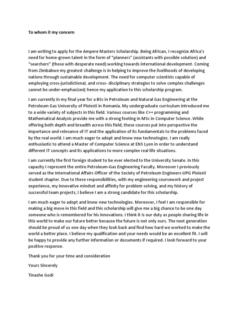 Ampere Motivation Letter | PDF | Engineering | Computer Science