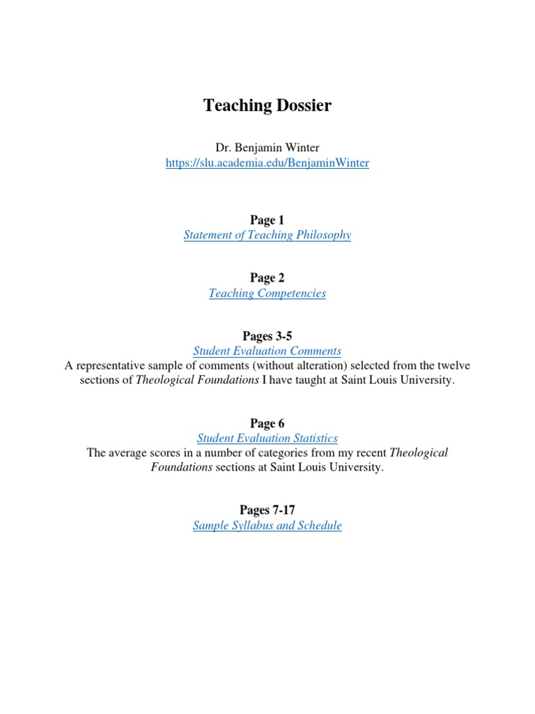 Winter - Teaching Dossier | PDF | Theology | Bible