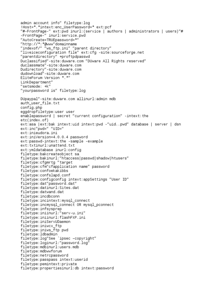 Dork | PDF | Login | Hypertext Transfer Protocol