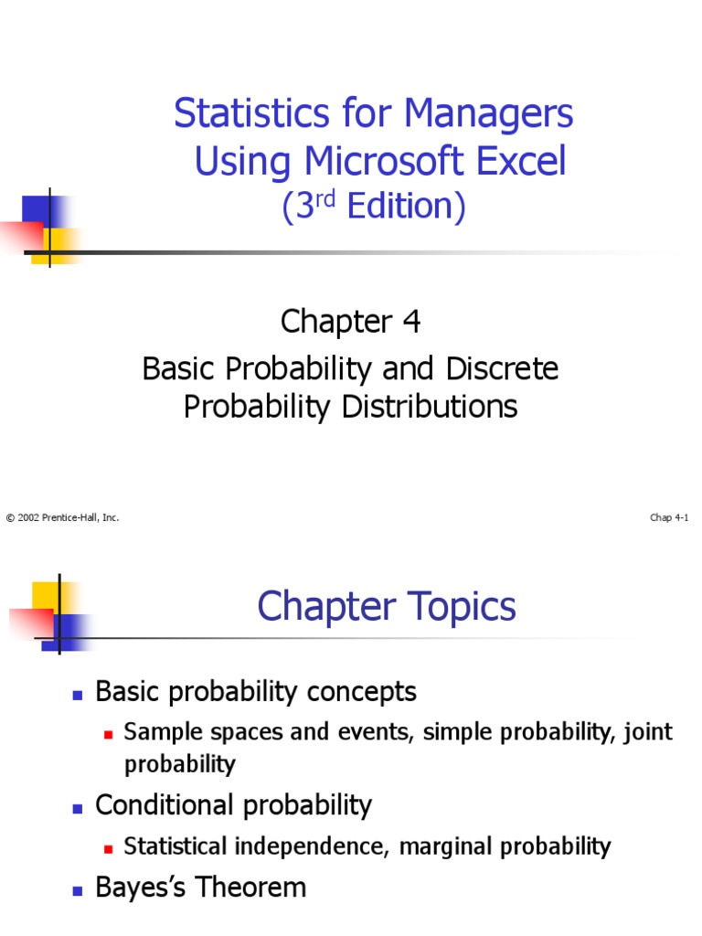Statistics For Managers Using Microsoft Excel: (3 Edition) | PDF ...