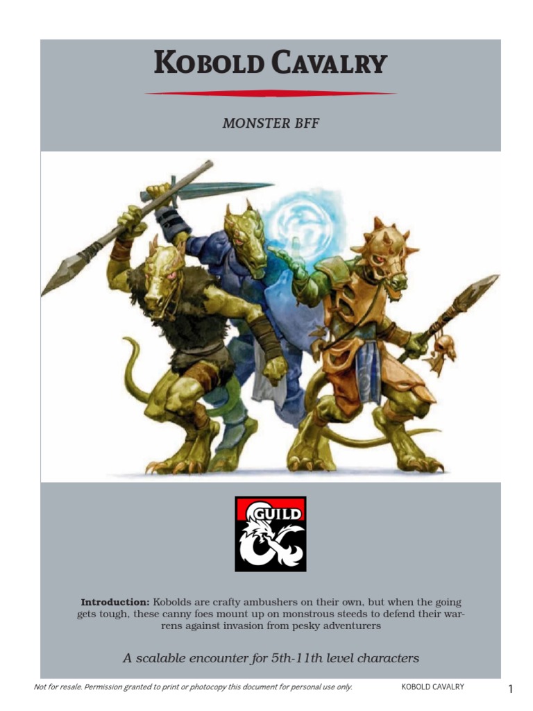 Kobold Cavalry Encounter | PDF | Wizards Of The Coast | Dungeons & Dragons