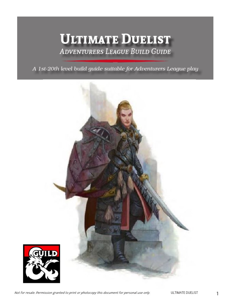Ultimate Duelist Character Build Guide PDF | PDF | Dungeons & Dragons ...