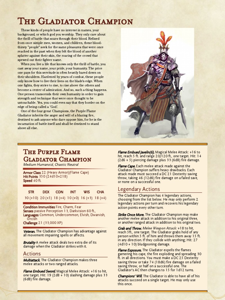 The Gladiator Champion | Sports | Leisure