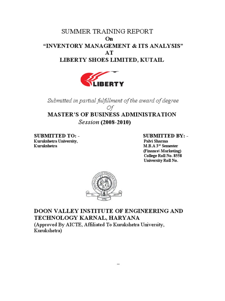 Project Report Inventory Management | PDF | Inventory | Supply Chain ...