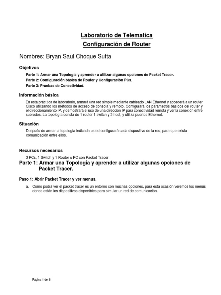 Configuracion Router | PDF | Enrutador (Computación) | Interfaz de línea de comando