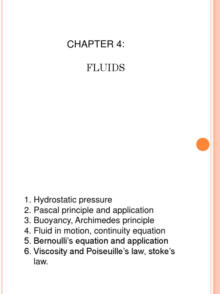 Chapter 4 Fluids | PDF | Buoyancy | Pressure