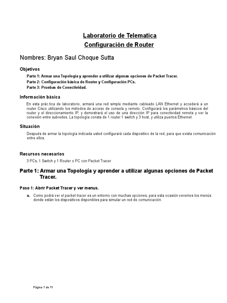 Configuracion Router | PDF | Enrutador (Computación) | Interfaz de línea de comando