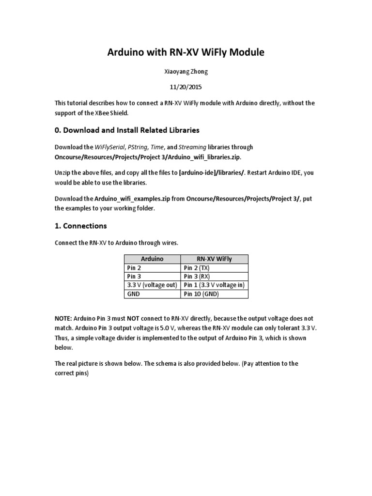 Tutorial Arduino With Rn Vx Wifly Module Pdf Hypertext Transfer Protocol Arduino