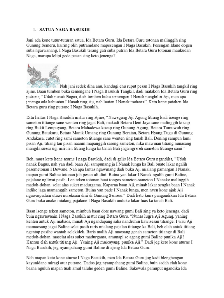 Kumpulan Satua Bali | PDF