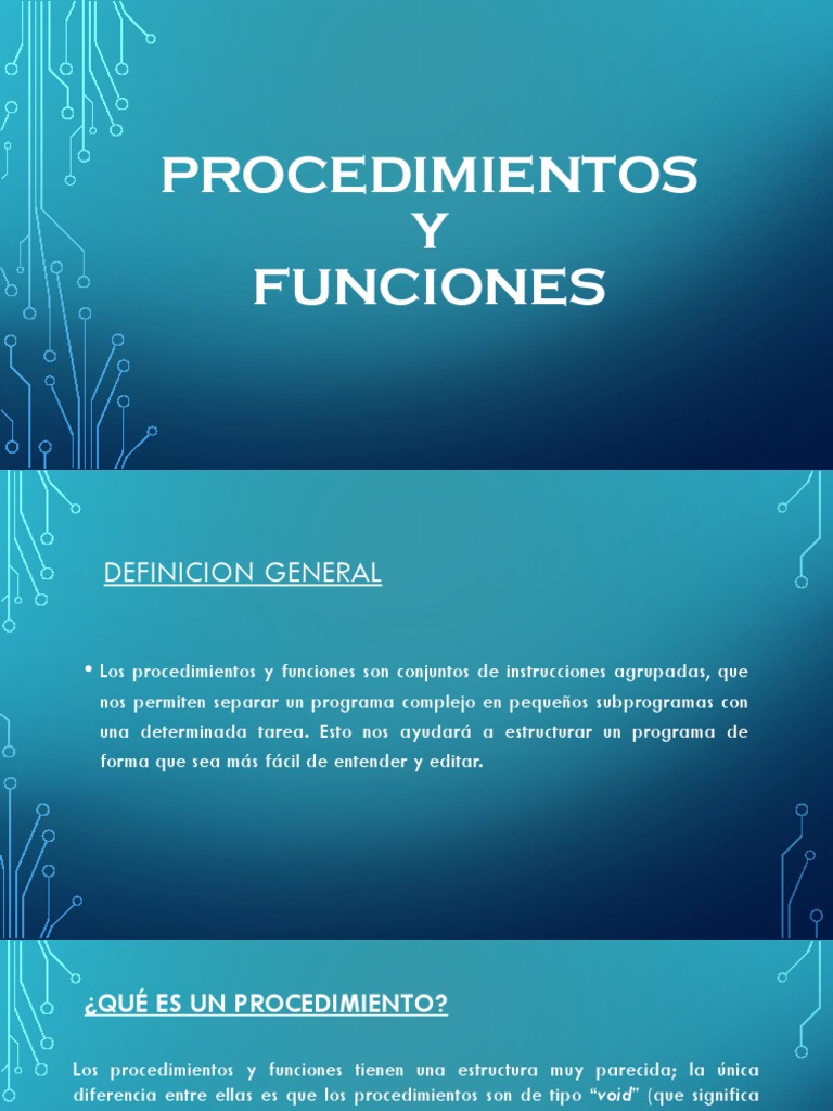 Procedimientos y Funciones | PDF | Programación de computadoras | Áreas ...