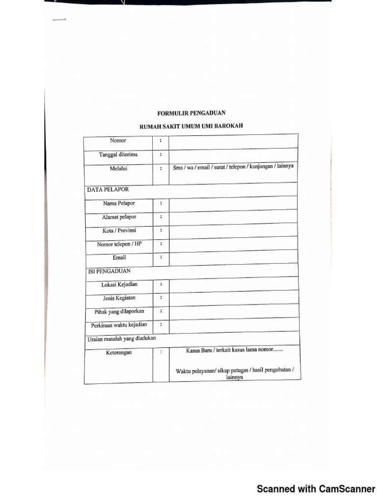 Formulir Pengaduan - 20181108101427 | PDF