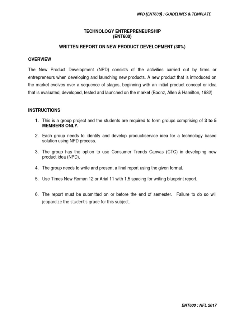 Ent600 NPD Guidelines Template | PDF | New Product Development | Design