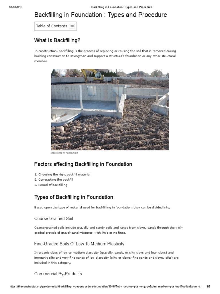 Backfilling in Foundation - Types and Procedure | PDF | Fly Ash | Soil