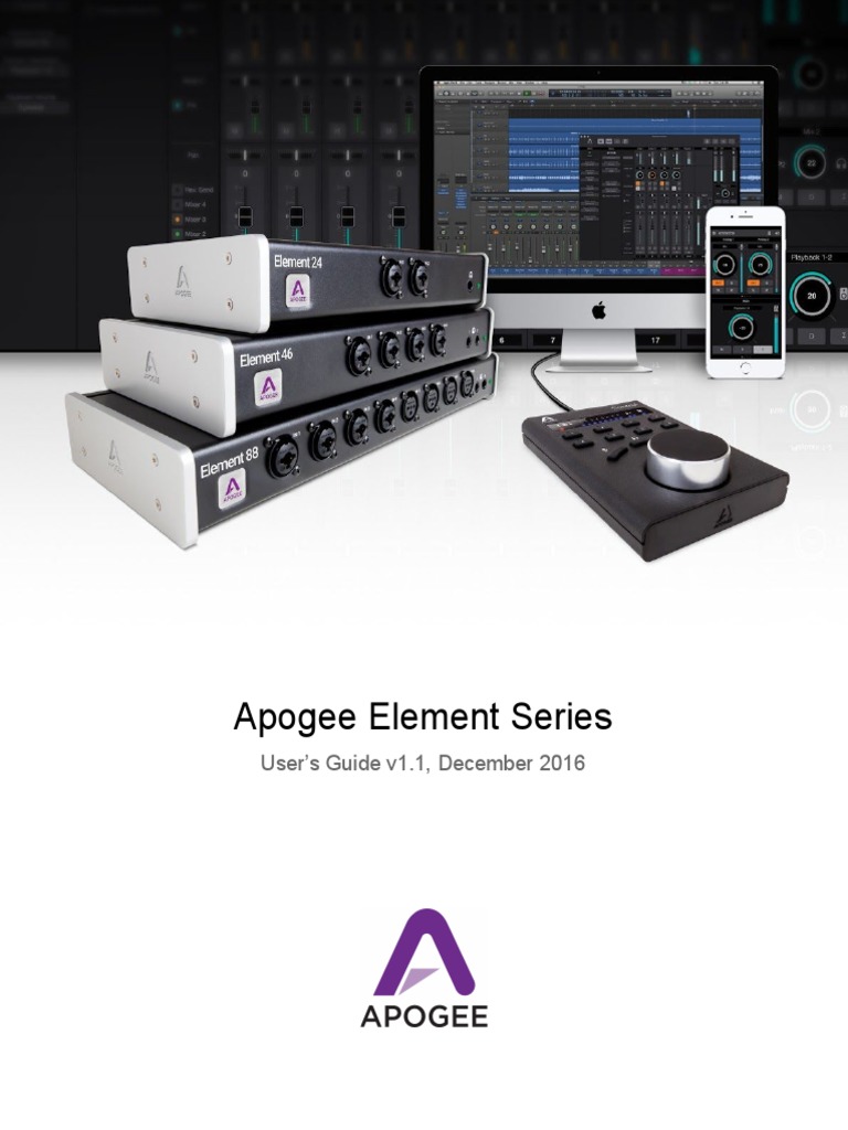 Apogee Element Series: User's Guide v1.1, December 2016 | PDF | Menu ...