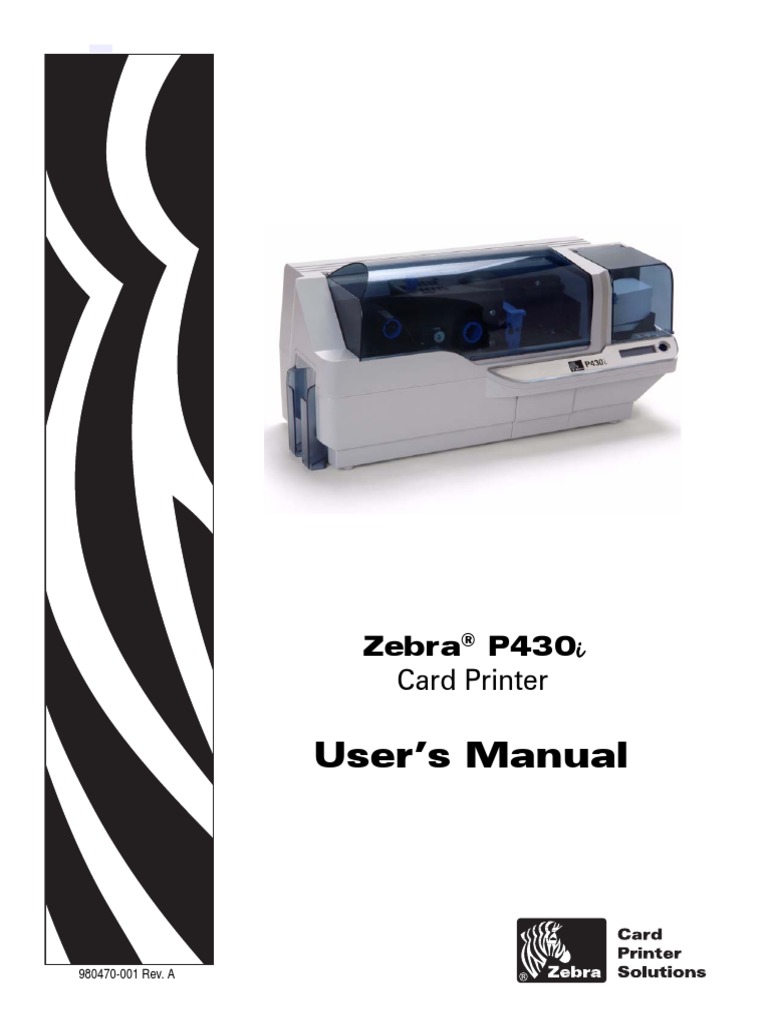 User's Manual: Zebra P430 I Card Printer | PDF | Printer (Computing) | Electromagnetic Interference
