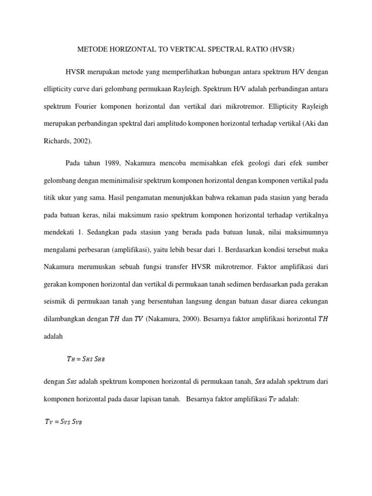 Metode HVSR untuk Analisis Mikrotremor | PDF
