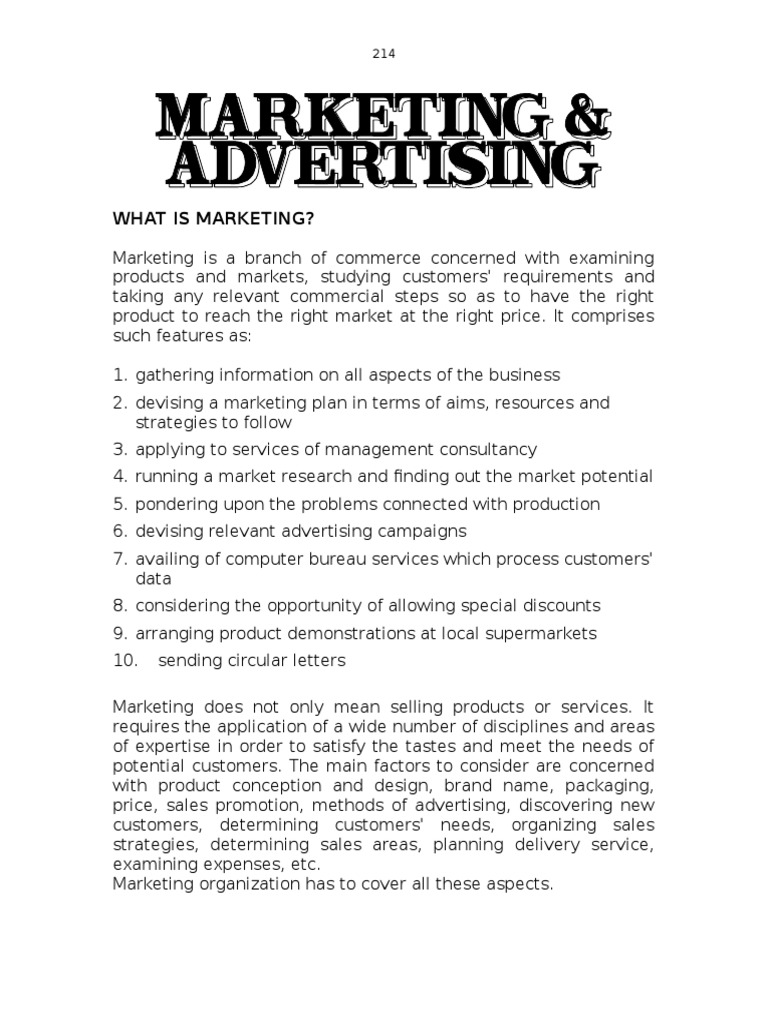 Marketing Advertising | PDF | Advertising | Sales
