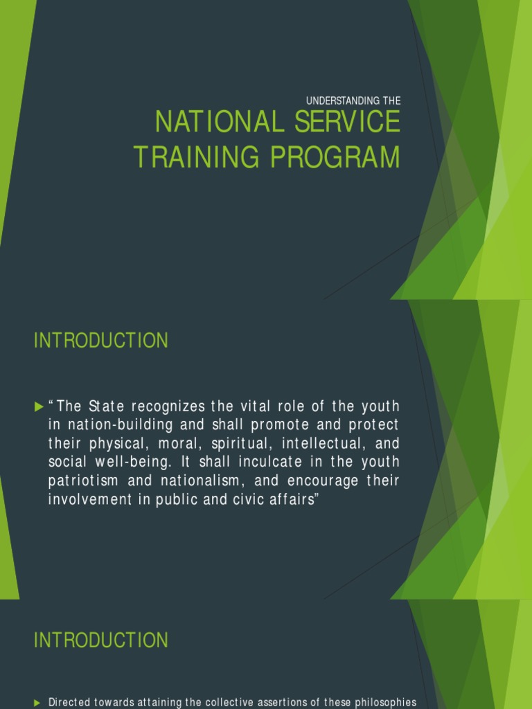 1st Introduction To National Service Training Program | PDF | Military ...