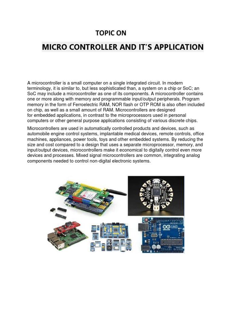 An In-Depth Look at Microcontrollers: Their Components, Applications, and Types | PDF ...